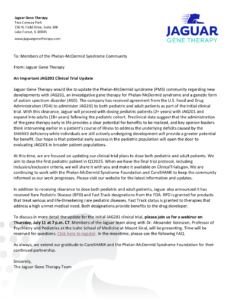 Community Letter and FAQ July 9 2024 | Jaguar Gene Therapy